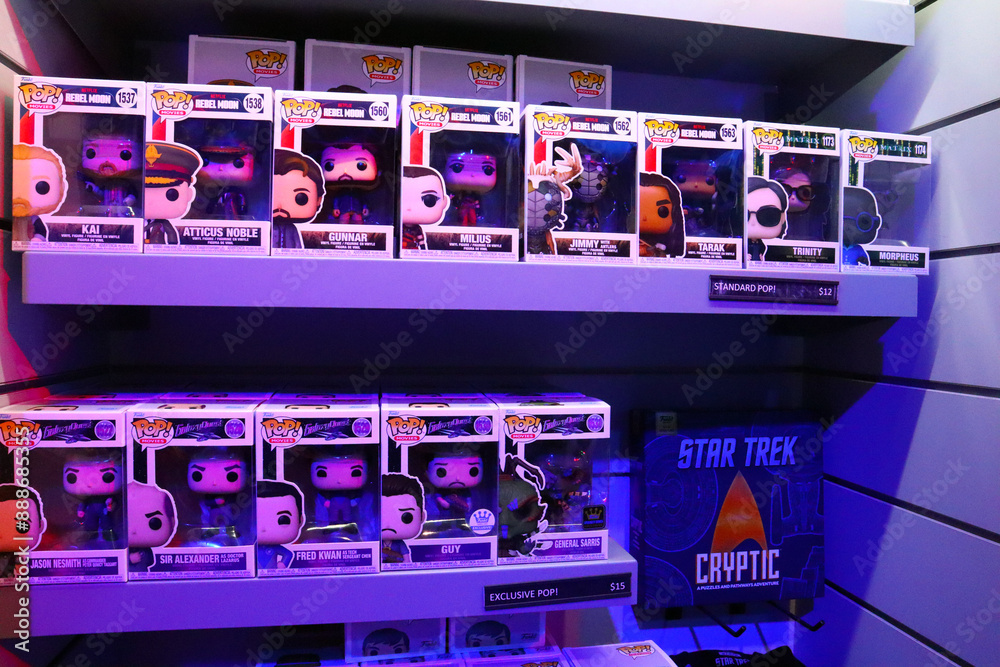 Hollywood, California – July 16, 2024: view o FUNKO POP Figurines on ...