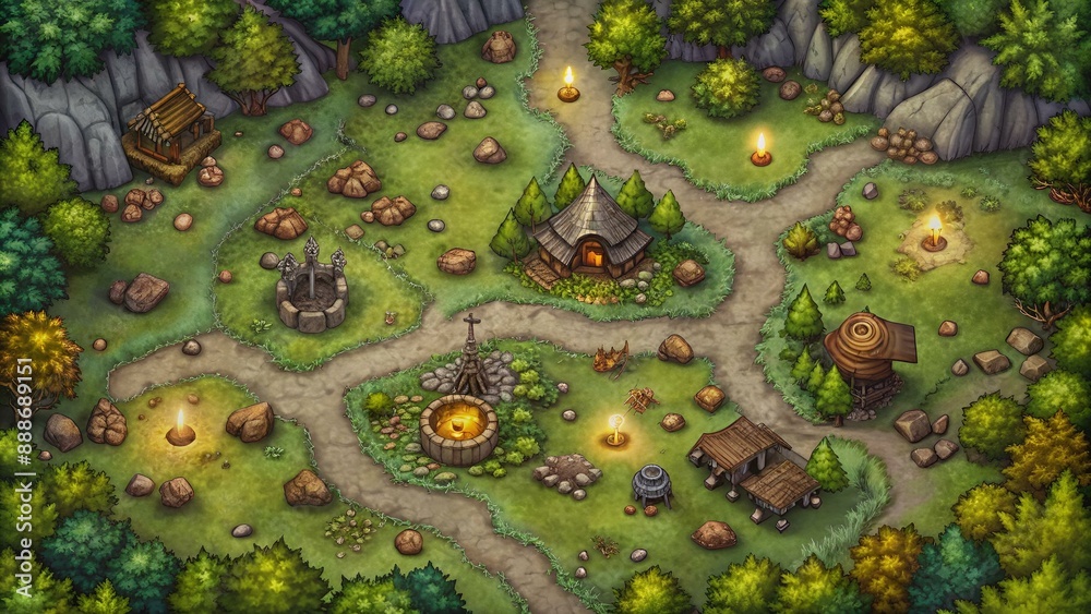 DnD Battlemap Goblin Camp Battlemap Sty. Sum: Goblins camp at battlemap ...