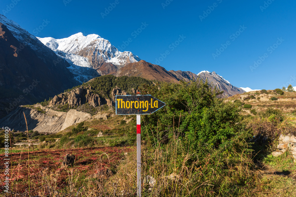 Beautiful mountainscape of the Himalayas with blue-sky background ...
