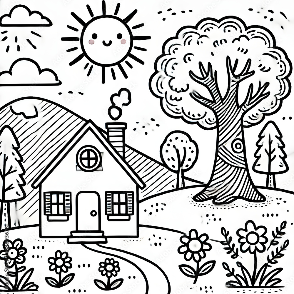 Ausmalbild Stock Illustration | Adobe Stock