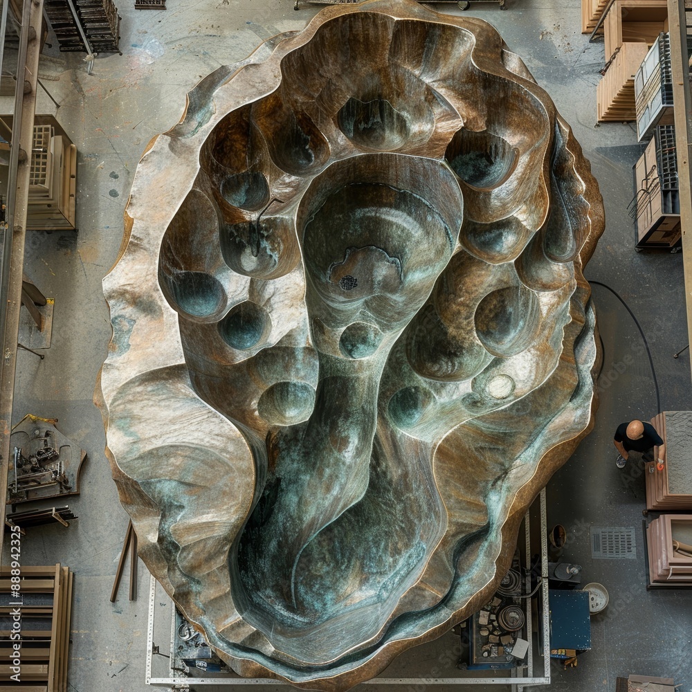 Elevate the art of bronze sculpting with a mesmerizing aerial ...