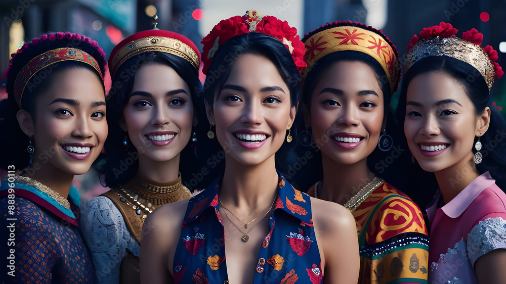 Multicultural Group Portrait: Symbolizing Global Harmony, Celebrating ...