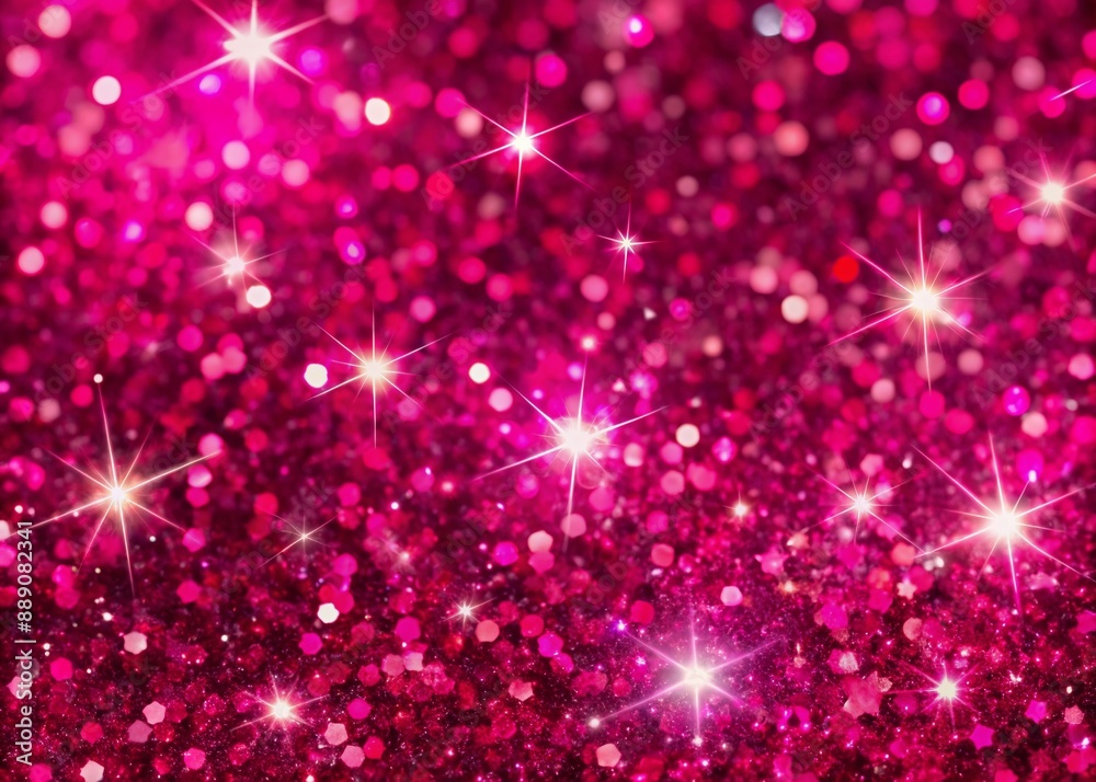 Vibrant hot pink glitter sparkles explode in a mesmerizing confetti ...