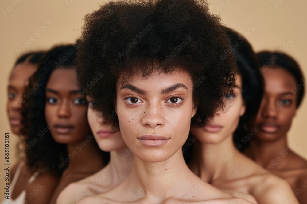 Collage of Female Faces from Various Ethnicities, Concept of Multi ...