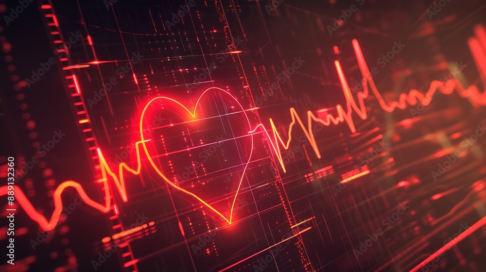 Animated stock market chart pulsing with the rhythm of financial highs ...