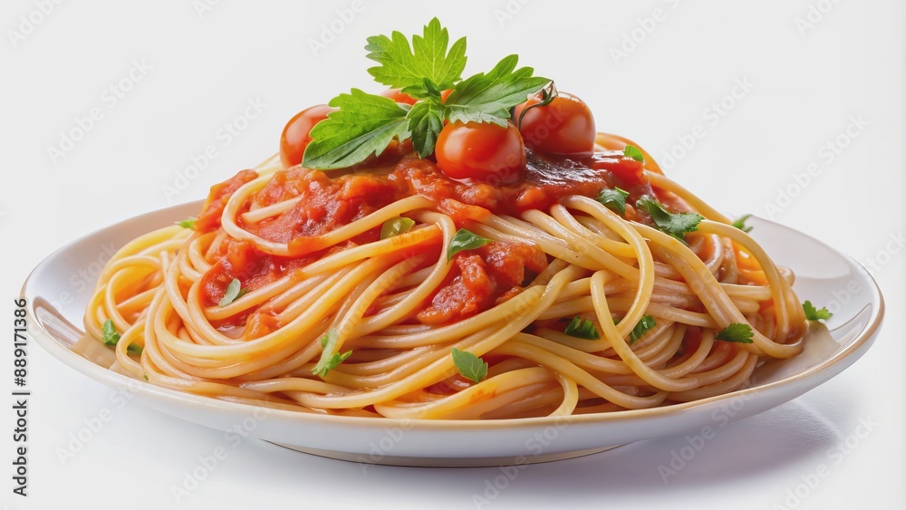 Delicately twirled, mouth-watering, hyper-realistic spaghetti noodles ...