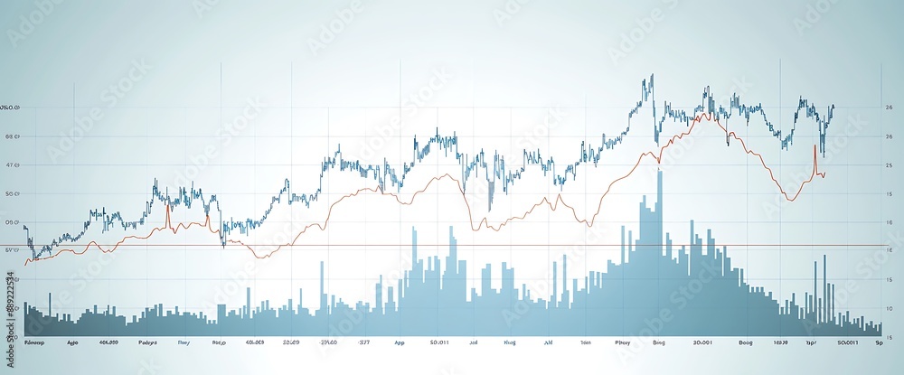 Clean and minimalist stock chart displaying an upward trajectory ...