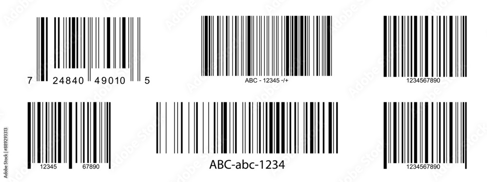 Set of barcode label templates isolated on white background. Bar code ...
