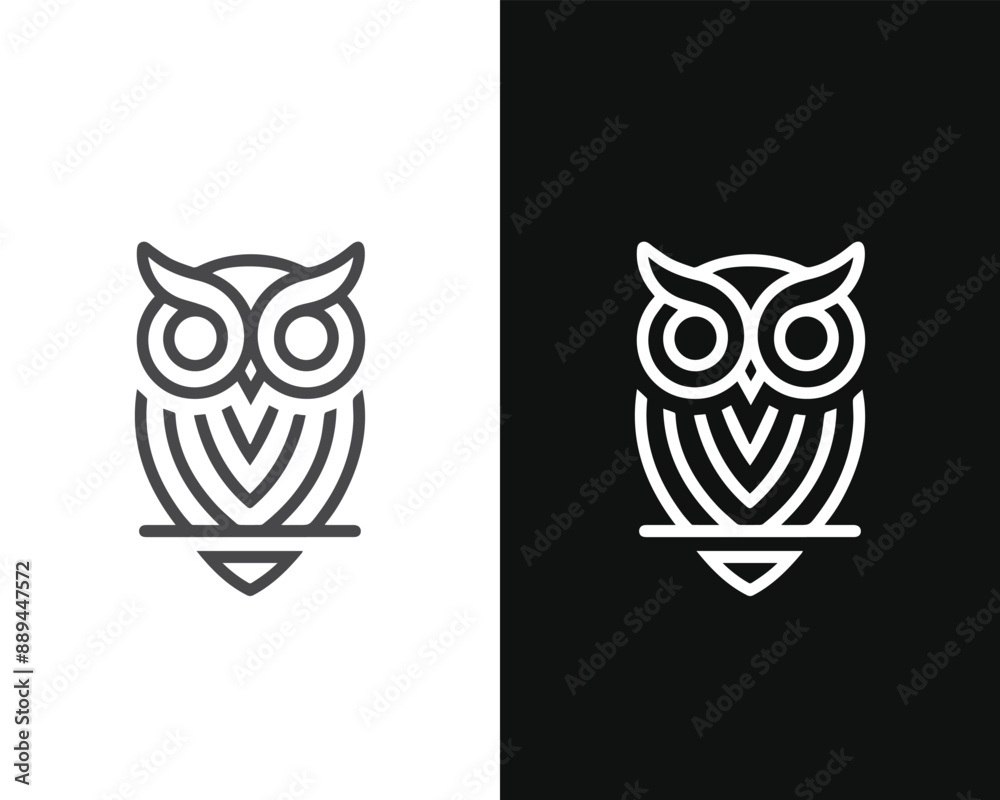 Minimalist Mascot Style Owl Vector For Logo or Icon Stock Vector ...