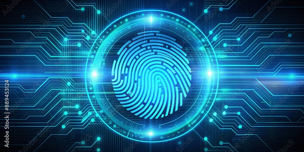 Advanced biometric scanning device with futuristic circuits and tubes ...