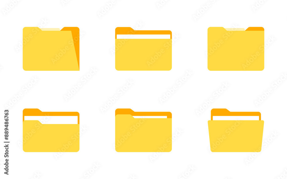 Folder icon set vector image, PNG folder icon set images Stock Vector ...