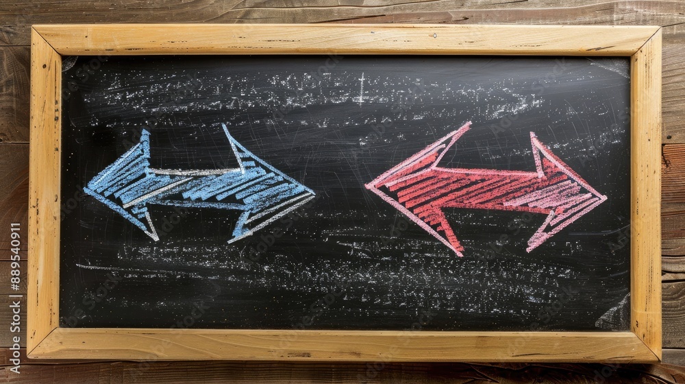 Comparing Negative and Positive Thinking with Opposite Arrows Hand ...