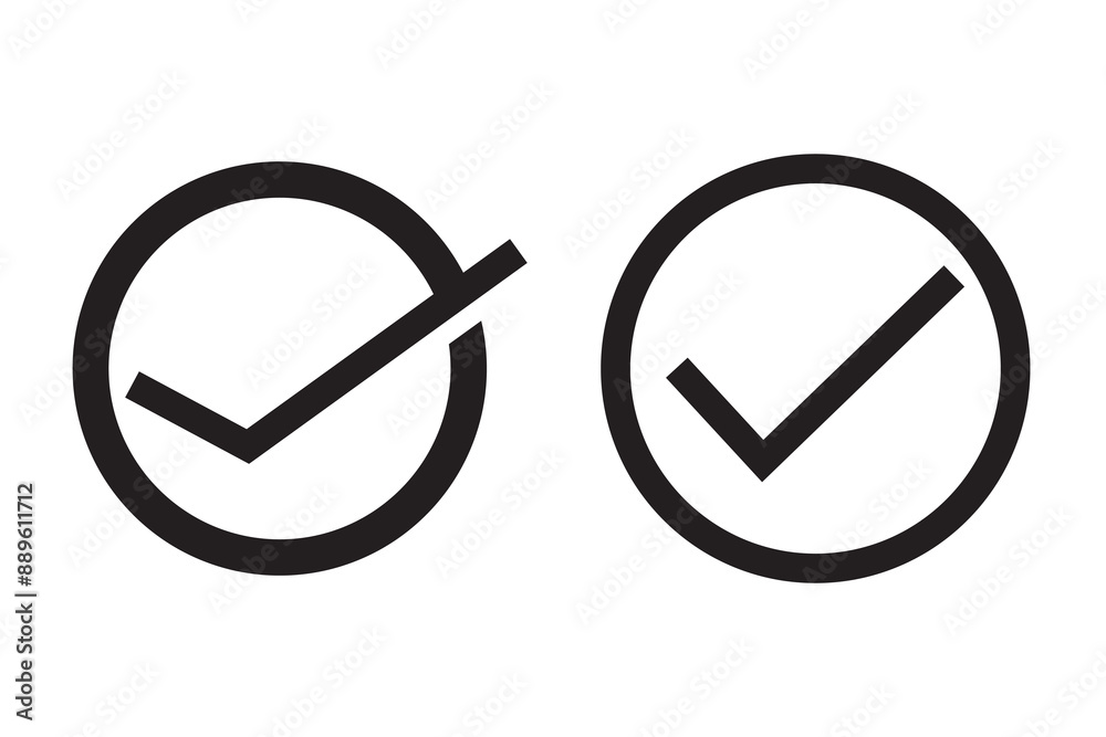 Check box icon with correct, accept checkmark icons tick box checked ...