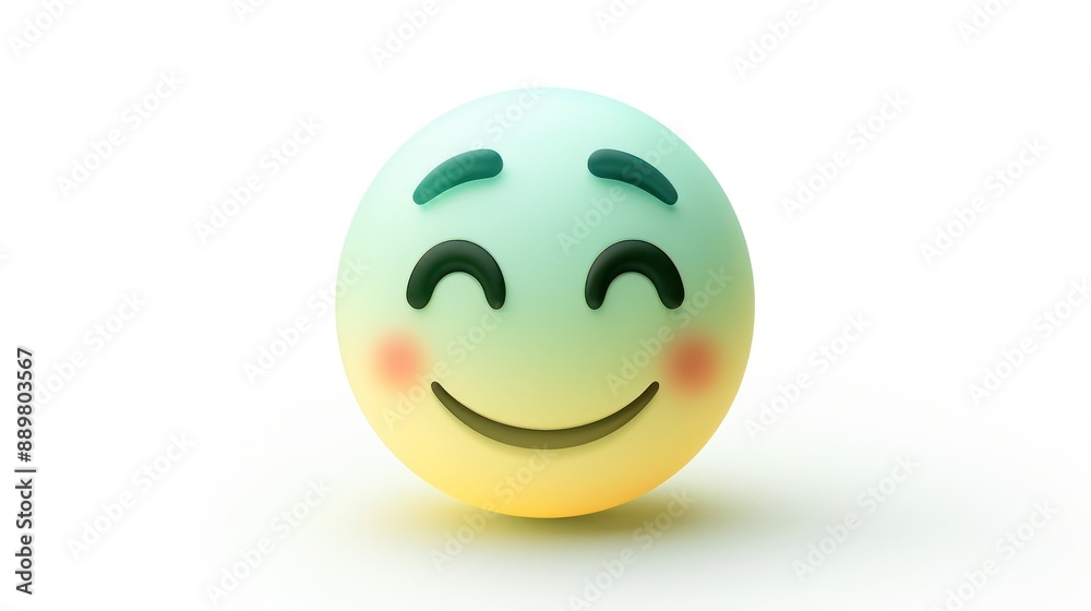 A face emoji with a gradient from mint green to soft yellow, showing a ...