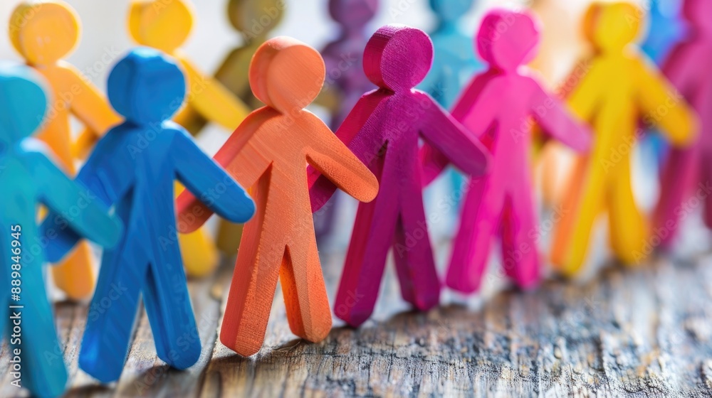 People of all colors holding hands, inclusive business mindset values ...