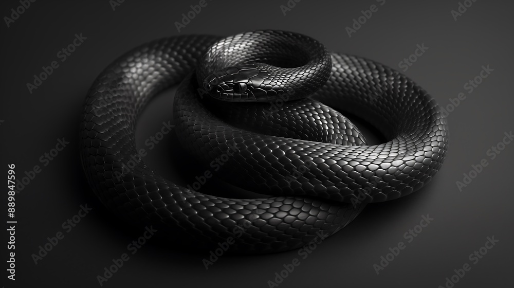Utilize negative space to form the shape of a snake on a solid ...