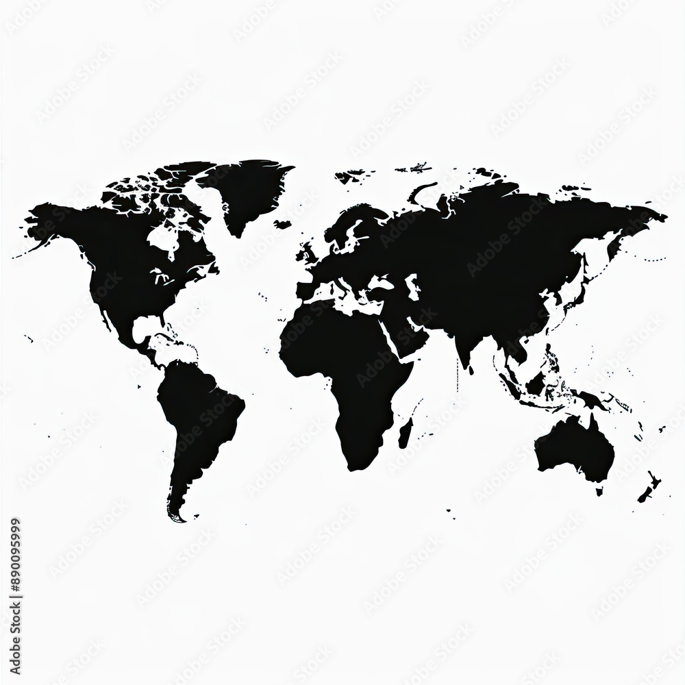 Map of world isolated on white background. for website layouts ...