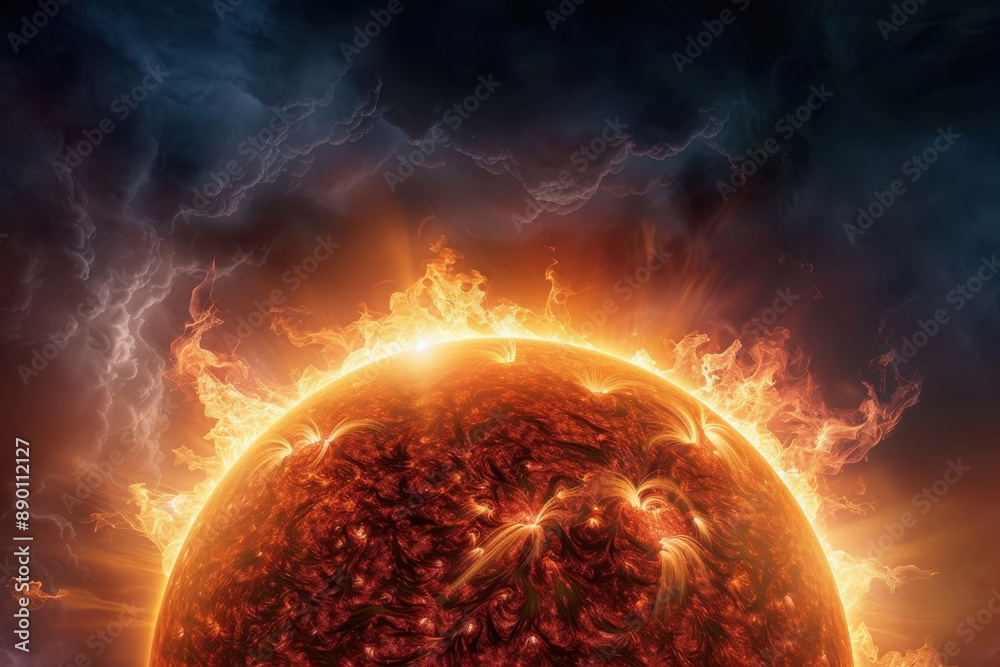 Stunning image of the sun with coronal mass ejection and solar flares ...