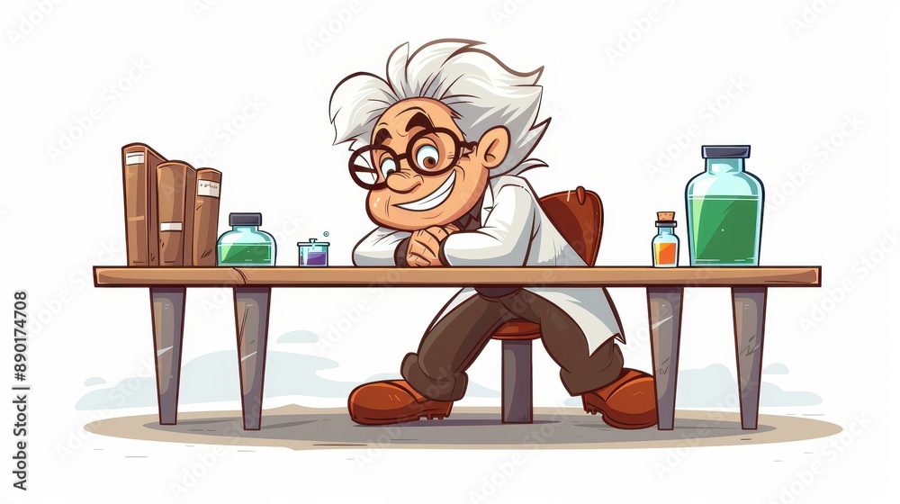 Eccentric cartoon inventor creates wild contraptions in isolated lab ...
