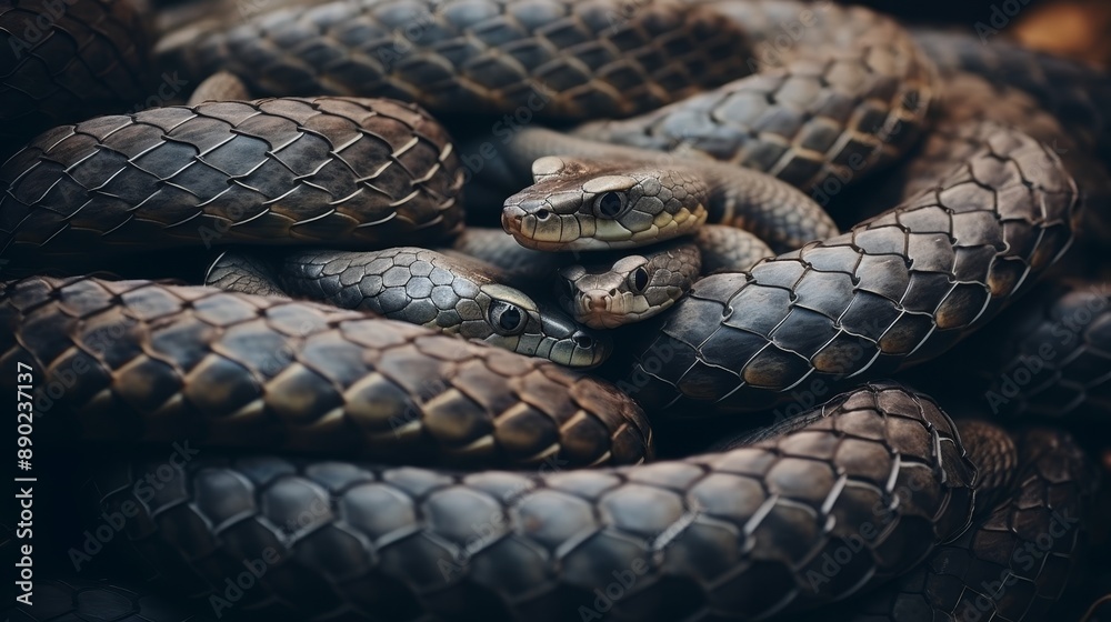 Intertwined snakes symbolic chinese new year 2025 background ...