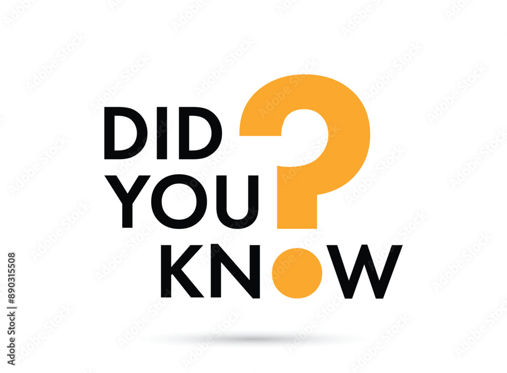 Did you know icon in flat style. Banner interesting facts vector ...