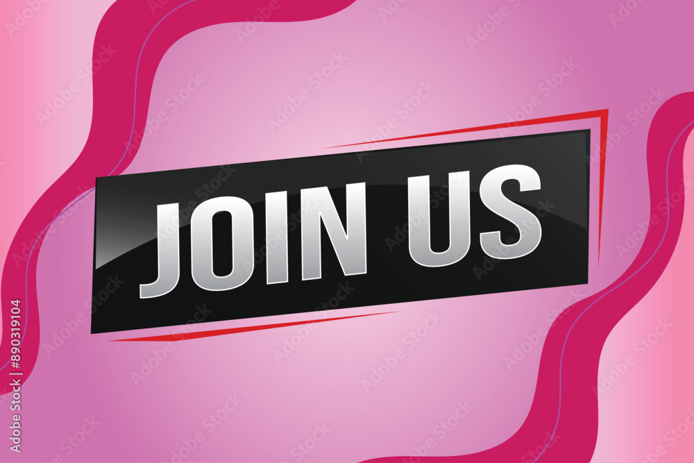 join us word concept vector illustration with modern futuristic 3d ...
