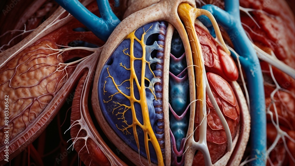 This image shows the human heart and the working structure of the ...