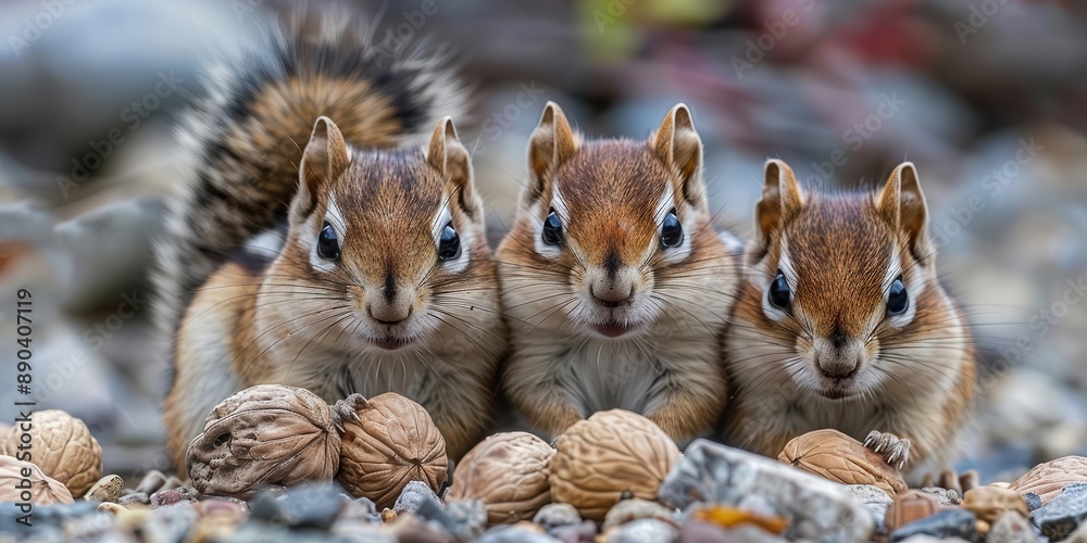 Chipmunks Gathering Nuts Photographs of chipmunks collecting and ...