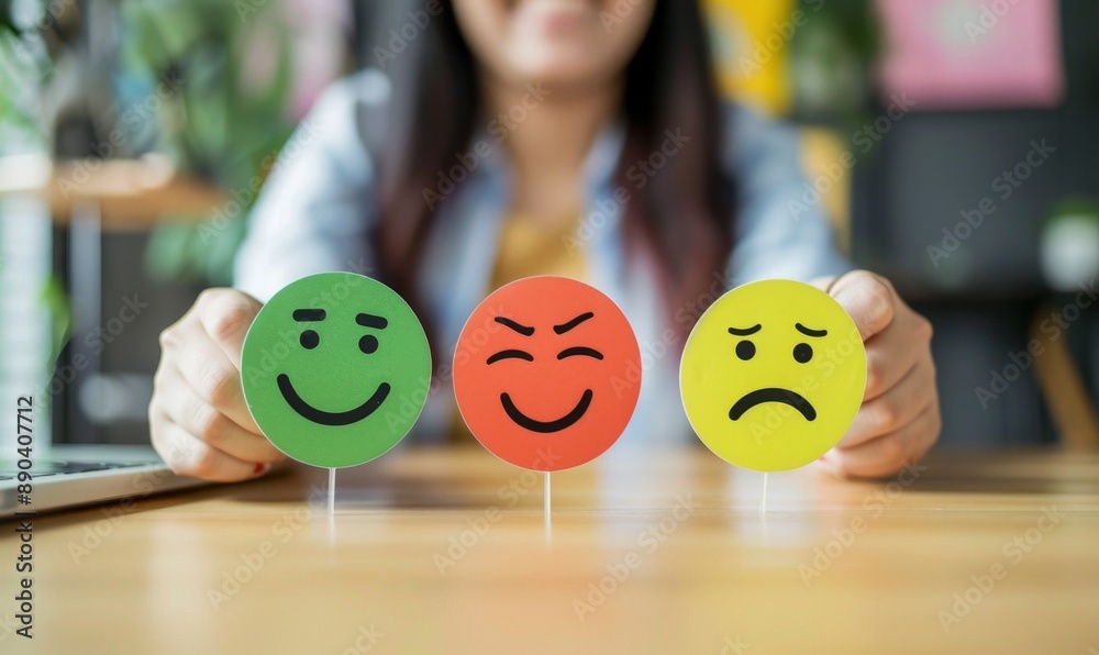 Customer Satisfaction Rating with Happy and Sad Face Icons: Online ...
