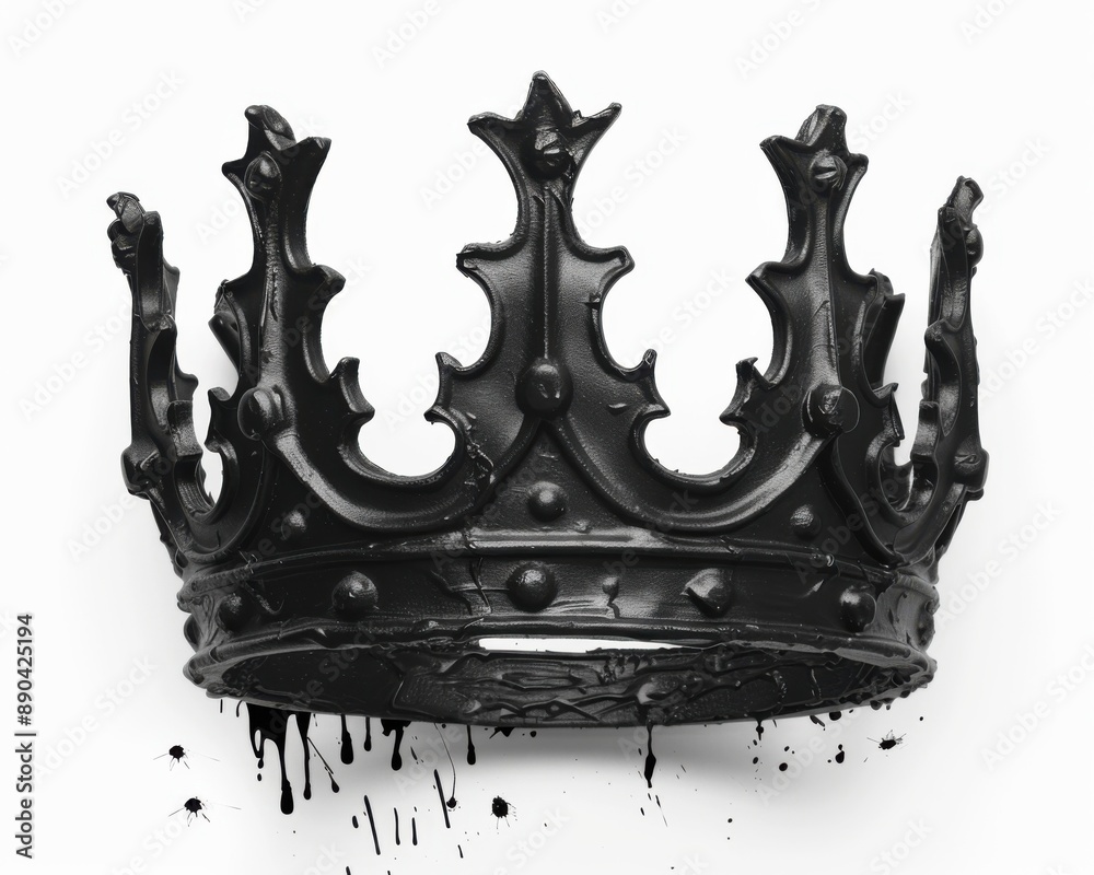 Black Crown. Vintage Symbol of King and Queen's Reign. Isolated Icon ...