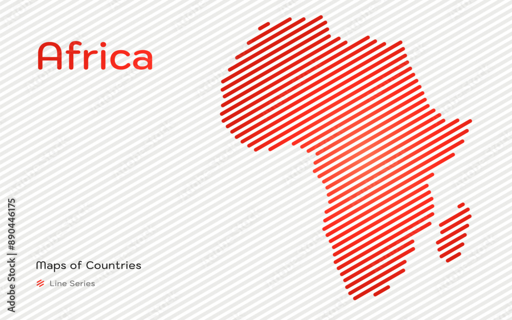 Africa map Shown in a line Pattern. Continents vector maps series ...