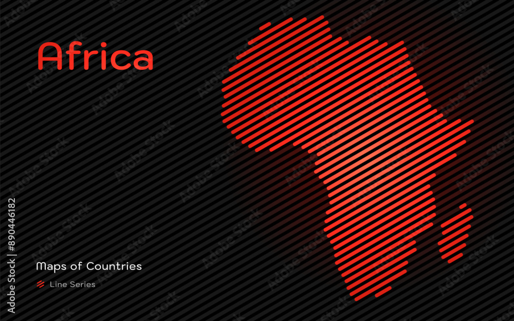 Vector de Stock Africa map Shown in a line Pattern. Continents vector ...