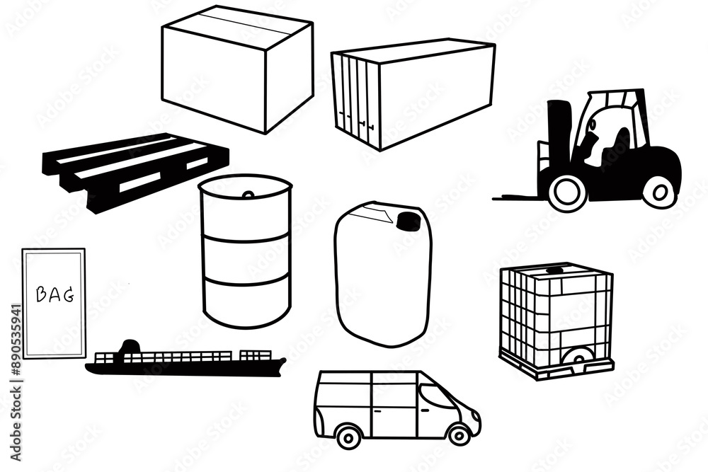 Logistics Transport Box IBC tote Drum Container Bag Forklift Pallet ...