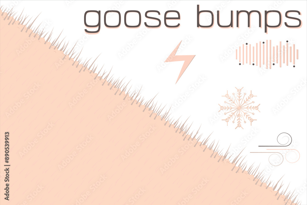 Border Goosebumps on the skin poster. Frame Goosebump arrector pili ...