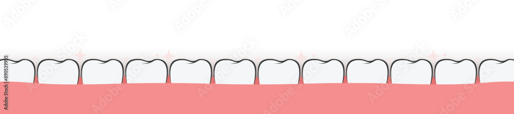 Frame of teeth banner. Tooth border medicine concept. Teeth oral dental ...