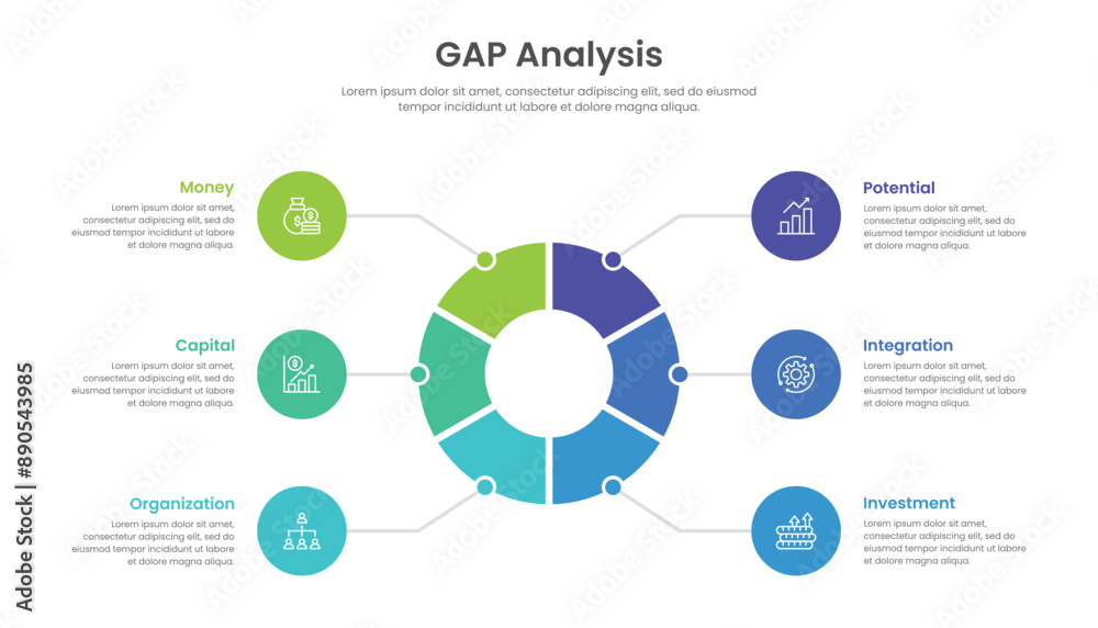 GAP Analysis Strategy Infographic For Presentation Stock Vector | Adobe ...