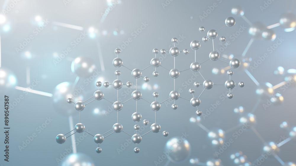mometasone molecular structure, 3d model molecule, steroid medication ...