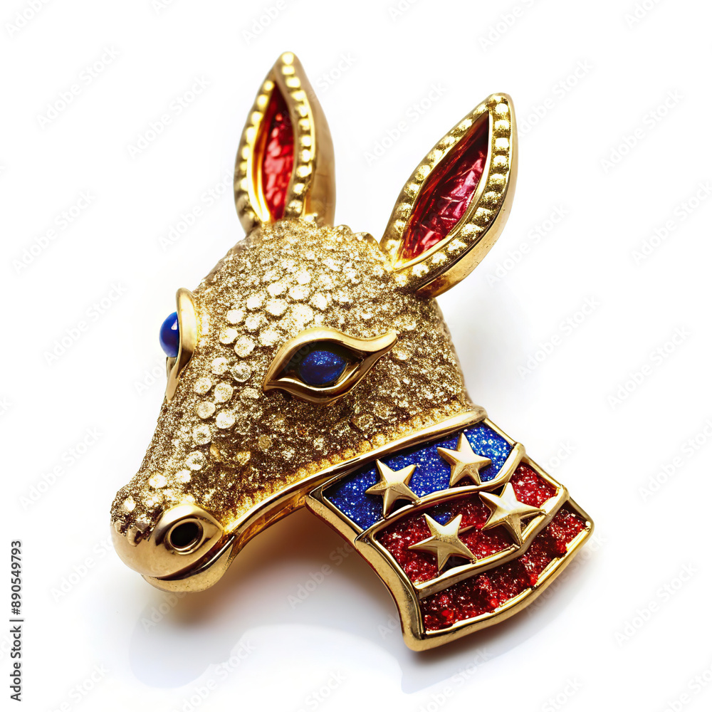 Stylish brooch with a depiction of a donkey - a symbol of the ...