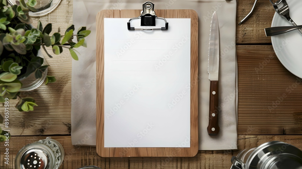 Clipboard with A4 blank paper for food menu mockups and more , mockup ...