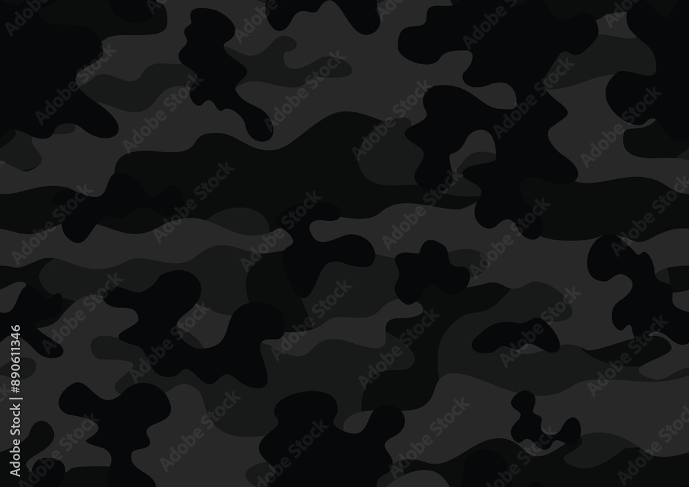 camouflage black pattern dark gray background night texture seamless ...