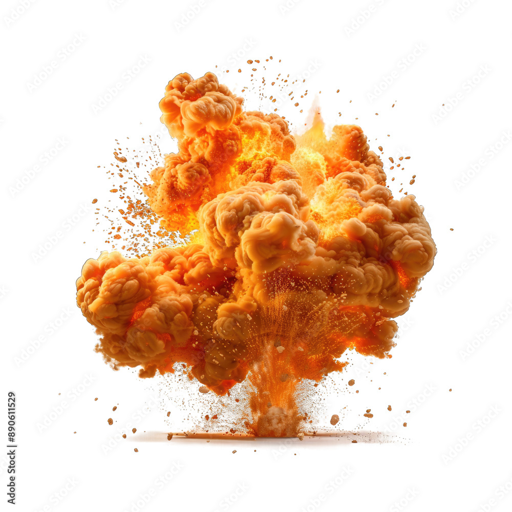 Explosion of fire bomb blast concept sparks isolated on transparent ...