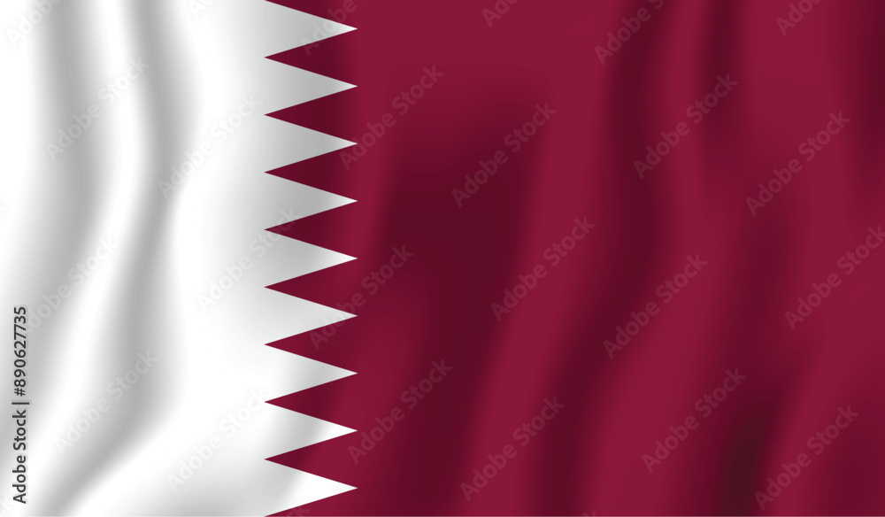 Realistic Qatar national flag perfect color, scale, and proportion. Stock Vector | Adobe Stock