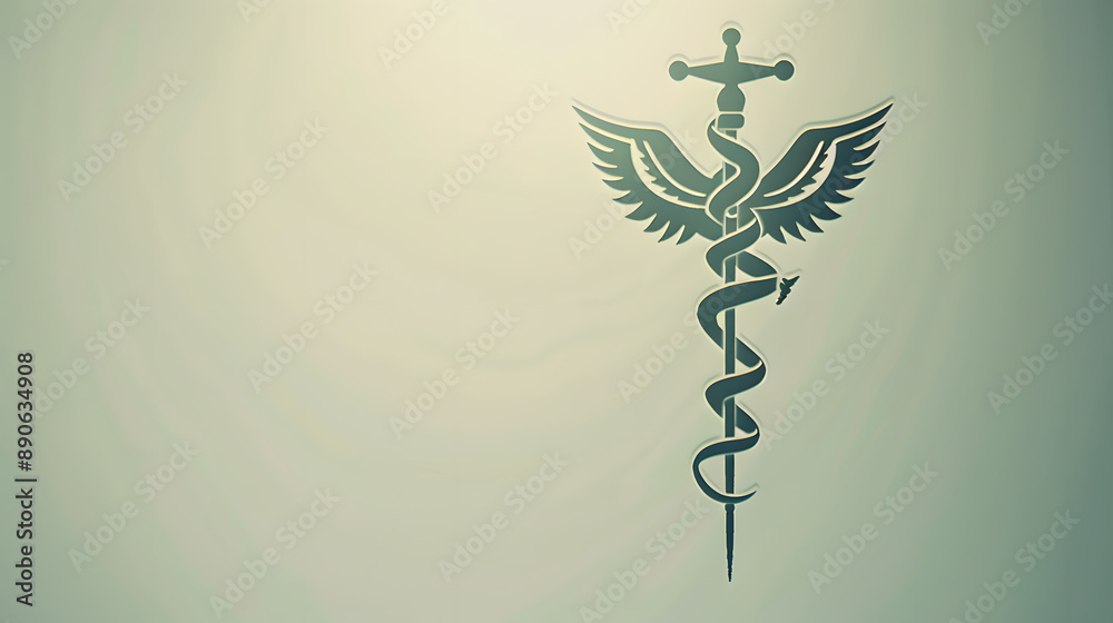 Prominent medical symbol in clean, modern style on minimalist ...