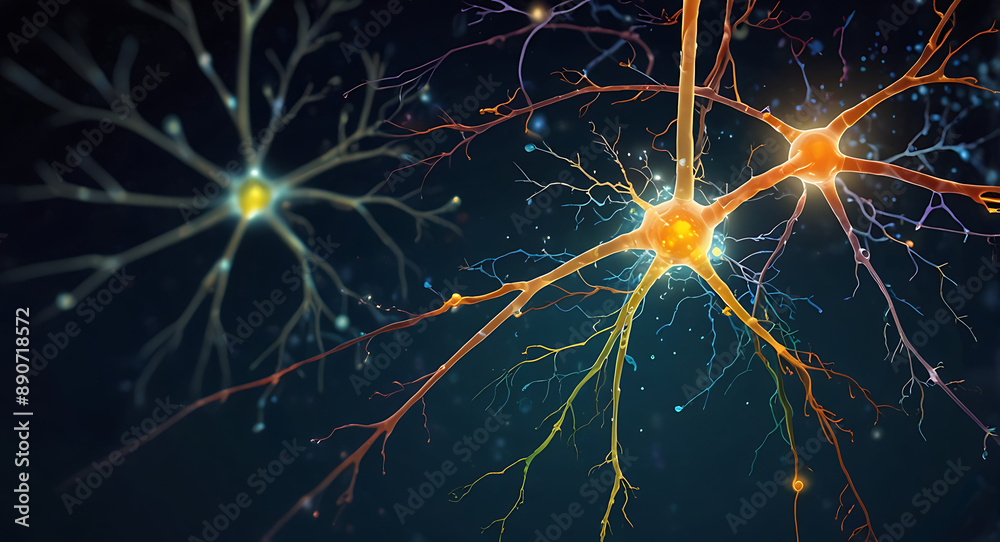 An illustration depicting neuroplasticity with a brain evolving and ...