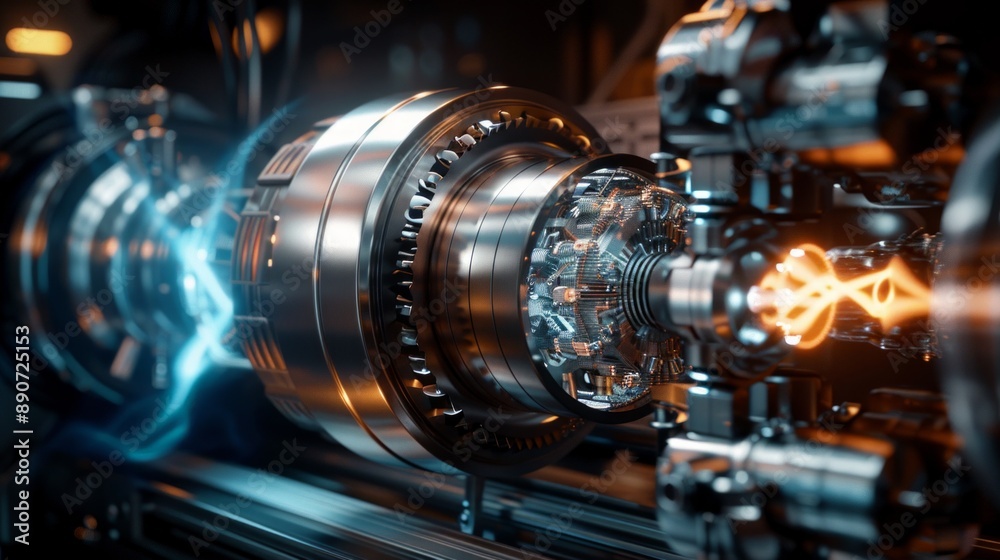 Hybrid transmission in section - futuristic vehicle propulsion system ...