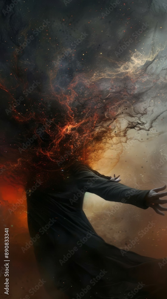 A visual representation of falling into a black hole, symbolizing ...