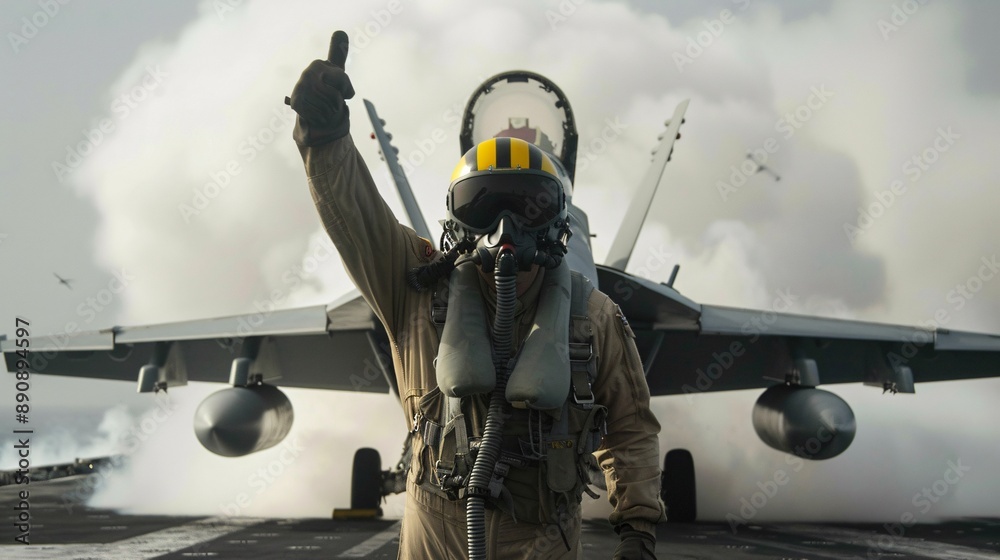 Standing amidst the deafening roar of jet engines, an Aircraft Launch ...