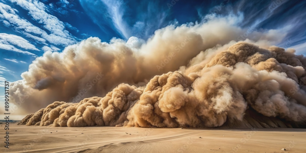 Intense dust cloud resembling a sandstorm in the desert , Dust, cloud ...