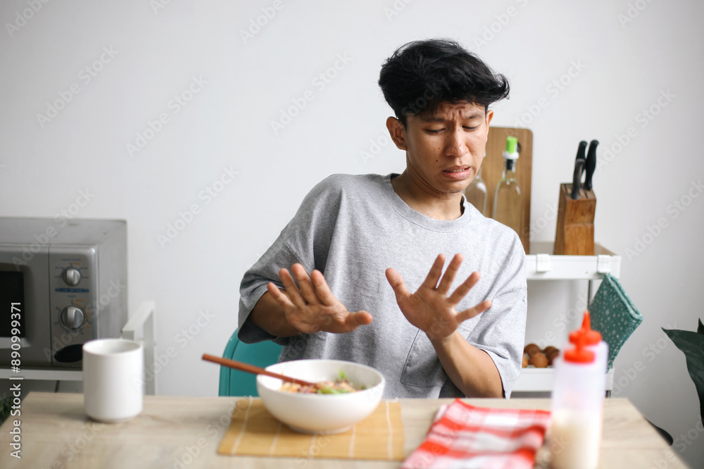 Dissatisfied Unhappy Young Man Showing Disgusting Face and Rejecting ...