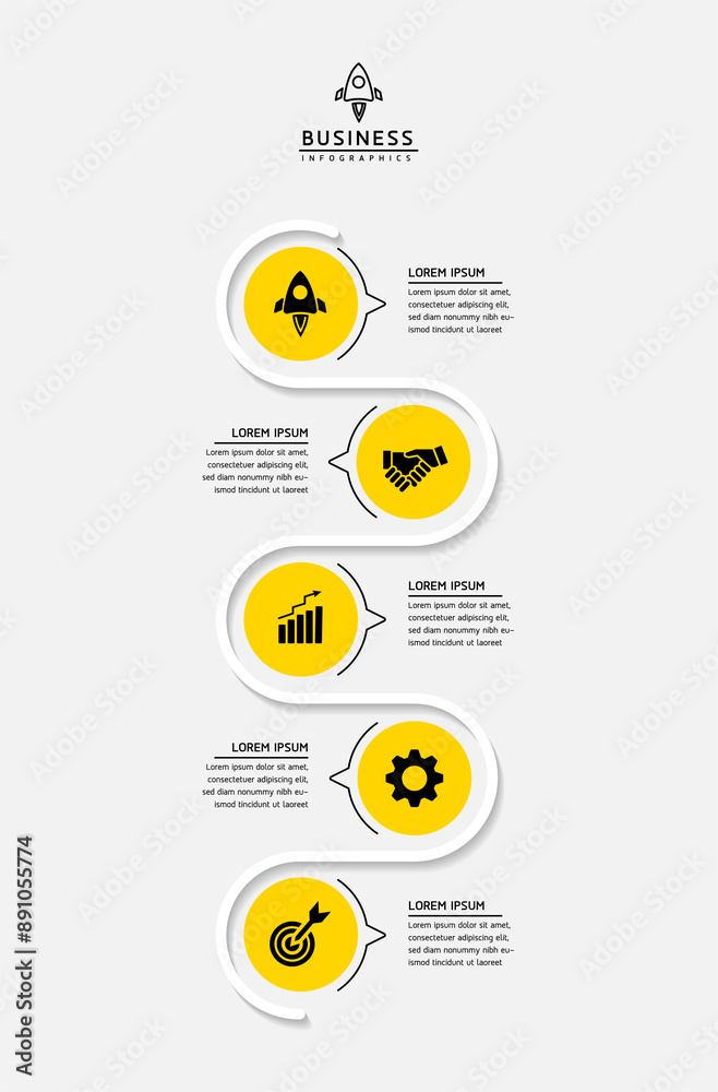 Vector infographic business presentation template with circular ...